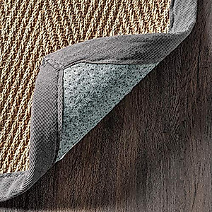 nuLOOM Larnaca Seagrass Solid Outdoor Area Rug, 4' x 6', Dark Grey