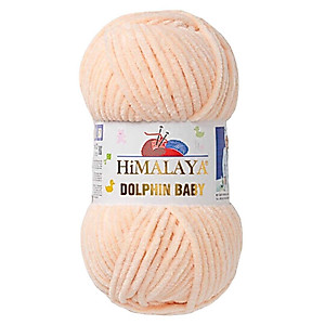2 Pack/Skeins Himalaya Dolphin Baby, Each Skein 100 Gr/3,5 oz, 120 mt/ 132 yd, Super Bulky Yarn, Blanket Yarn, Velvet Yarn, Knitting Yarn, Amigurumi Yarn, Baby Yarn 80333