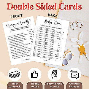 WOODAMORE Funny Baby Shower Games Gender Neutral - Baby Shower Bingo Game for Girl, Baby Bingo for Baby Shower Boy, Baby Trivia Baby Word Scramble Card, Baby Games for Baby Shower Decorations