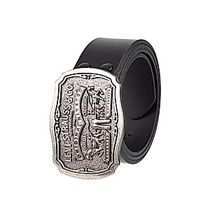 Levi's Men's Leather Belt With Antiqued Buckle,Black,34