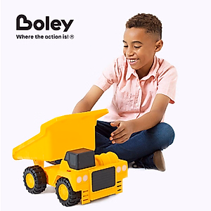 Boley Large Jumbo Dump Truck Construction Vehicle - Button Activated Lights and Sounds Construction Toy with Moveable Load Container - Perfect Car Truck Toy for Kids, Children, Toddlers