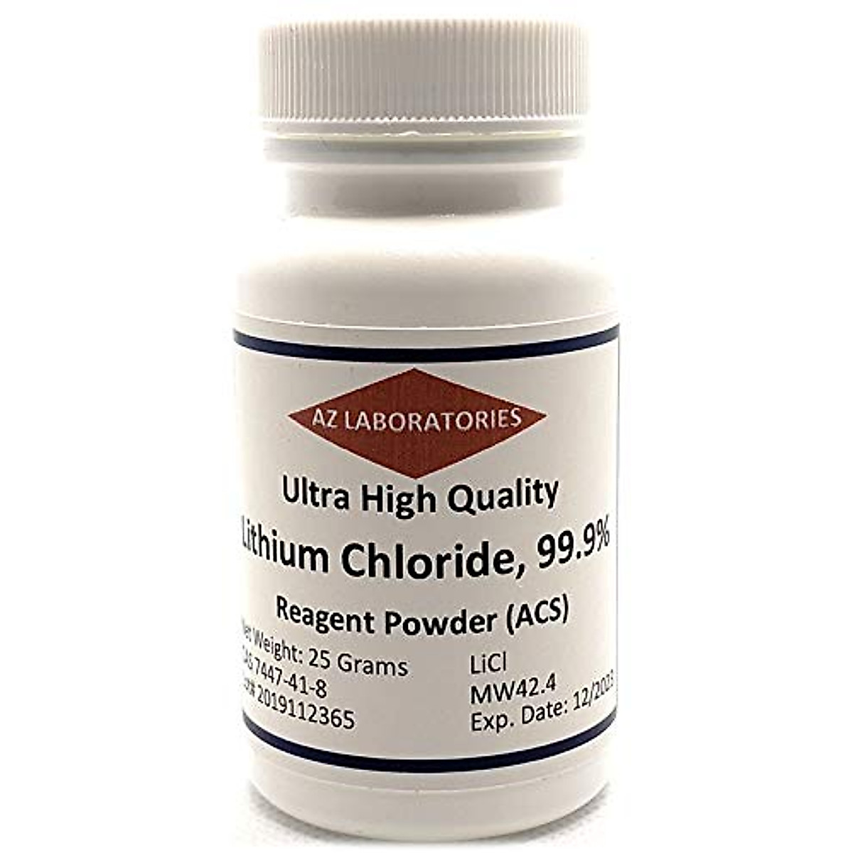Lithium Chloride Powder / 25 Grams/Crystals/Reagent ACS Grade / 99.9% / USA Made/Same Day Ship!