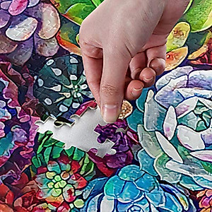 Colorful Succulent 1000 Piece Wooden Puzzle for Adults Jigsaw Puzzles Game Personalized Interesting Toys, Challenge Yourself with Difficult Puzzles Adults and Teens (500 Piece / 1000 Piece)