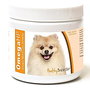 Healthy Breeds Pomeranian Omega HP Fatty Acid Skin and Coat Support Soft Chews 60 Count