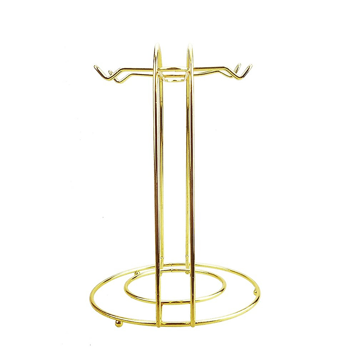 YY YEARCHY Coffee Mug Holder, Espresso Cups Holder Cup Drying Rack Cups Drainer Stand Metal Mug Tree Cups Organizer with 4 Hook Hangers for Kitchen Counter and Tea Party(Gold)