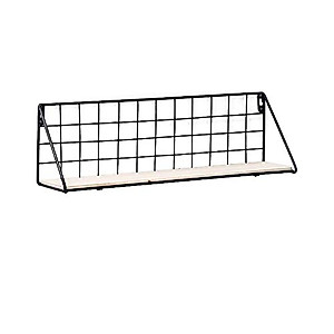 FHelectronic Floating Shelves Wall Mounted Rustic Metal Wire Storage Shelves fit for Bedroom, Living Room, Bathroom, Kitchen, Office and More (Large)