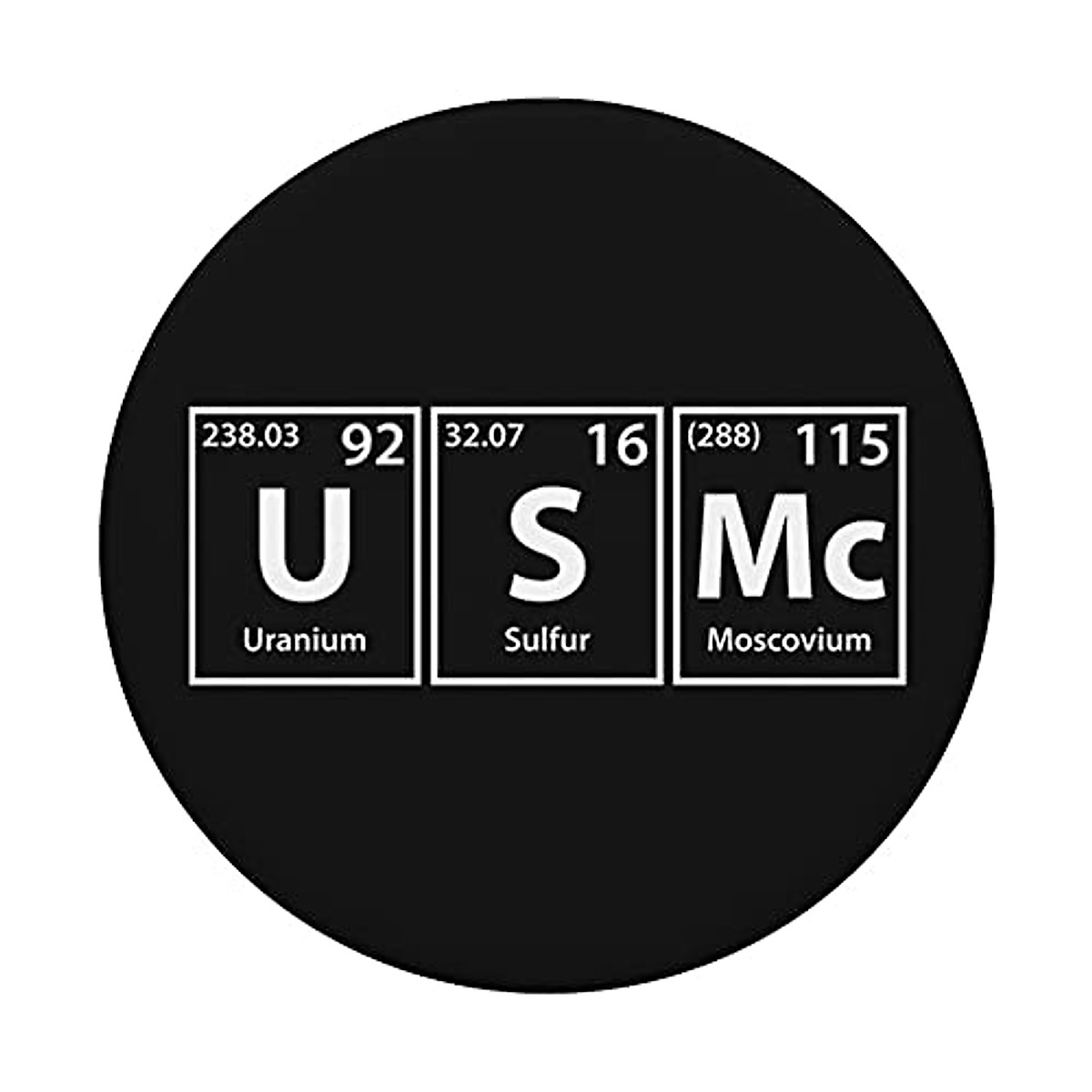 Periodic Tees Co. Usmc (U-S-Mc) Periodic Table Elements Spelling PopSockets Stand for Smartphones an