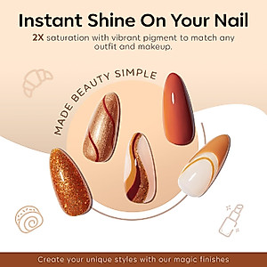 modelones Gel Nail Polish Set, 6 Colors Gel Polish Kit Pearl Nude Brown Shimmer Glitter Orange Red Nail Polish Gel, All Seasons Nails Soak OFF LED Gel Nail Kit Manicure Nail Art Salon DIY Gift