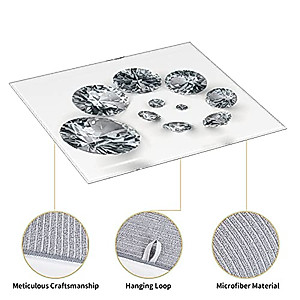 Gems Diamond Jewelry Jewels Luxury Printed Drying Mat For Kitchen Ultra Absorbent Microfiber Dishes Drainer Mats Non-Slip Silicone Quick Dry Pad - 18 X 16inch