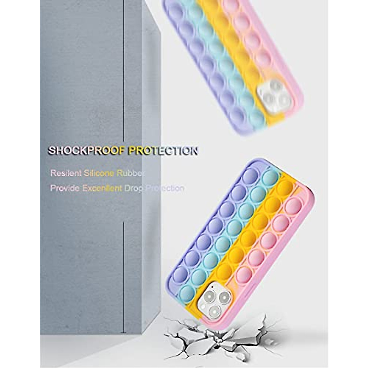 aupartuds Pop It Phone Case for iPhone 8 7 6,Stress Reliever Push Pop ...