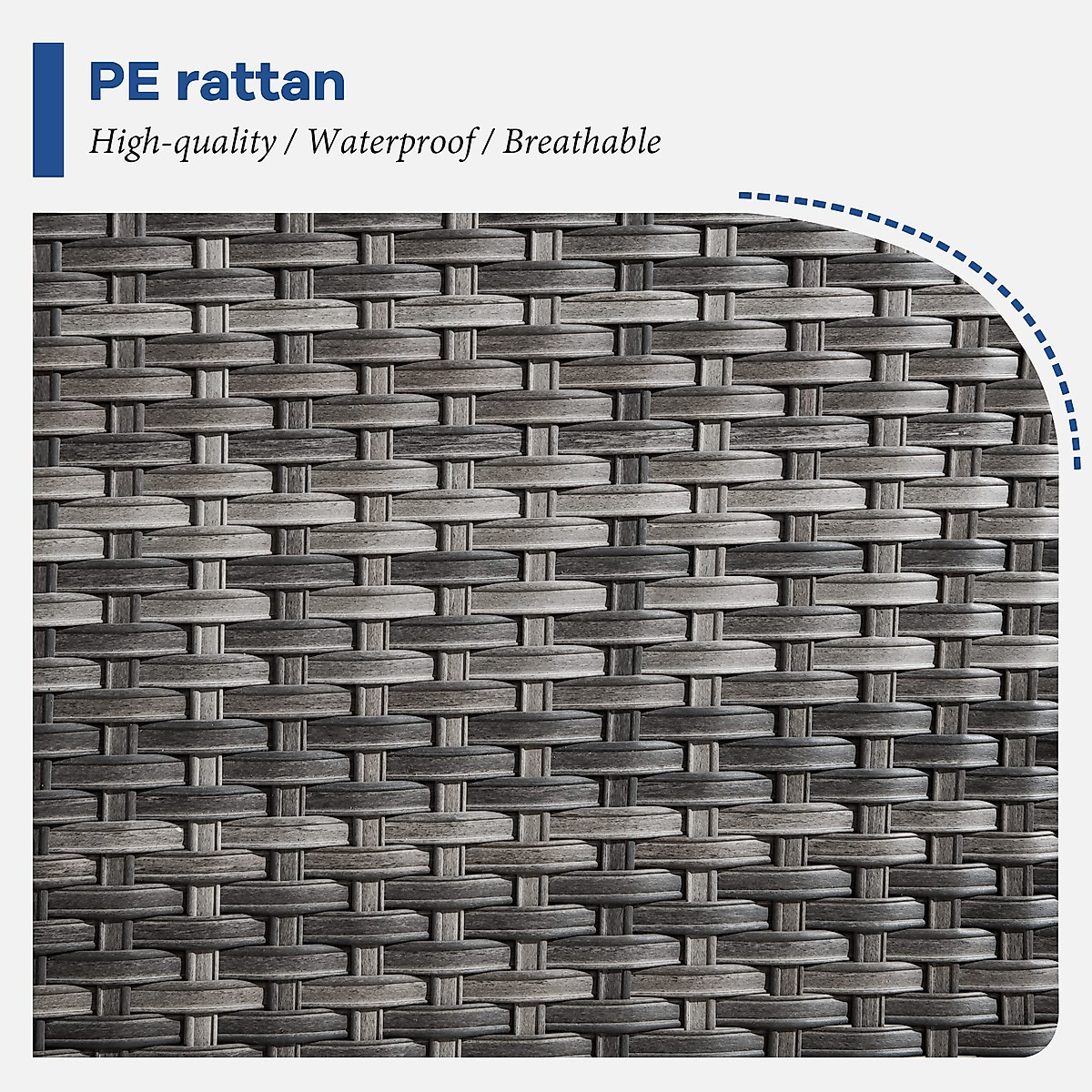 HOOOWOOO 10 Piece Patio Sectional Furniture Set with Swivel Rocking Chairs,Modern Wicker Outdoor Conversation Sofa Sets,Weather Resistant Modular L Shaped Outside Couch Set(Navy Blue)