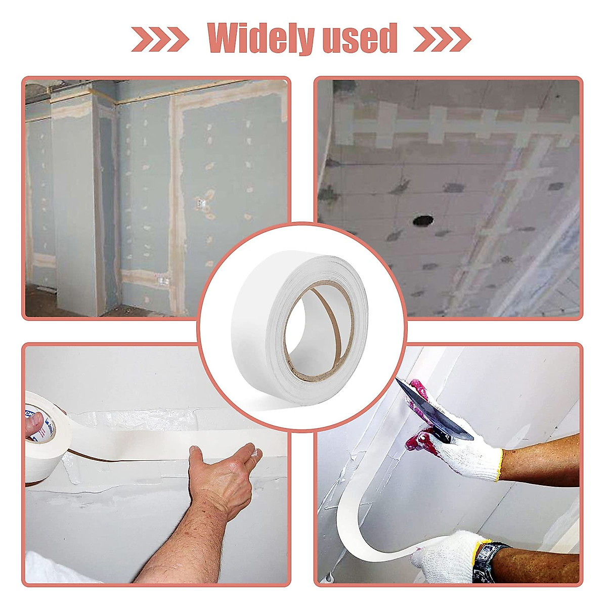 Hubaow Drywall Paper Tape, 2” x 250 ft Ultra-Thin Fiber Paper Drywall Joint Tape for Seam Patch for Wall Sheetrock Ceiling Crack, White