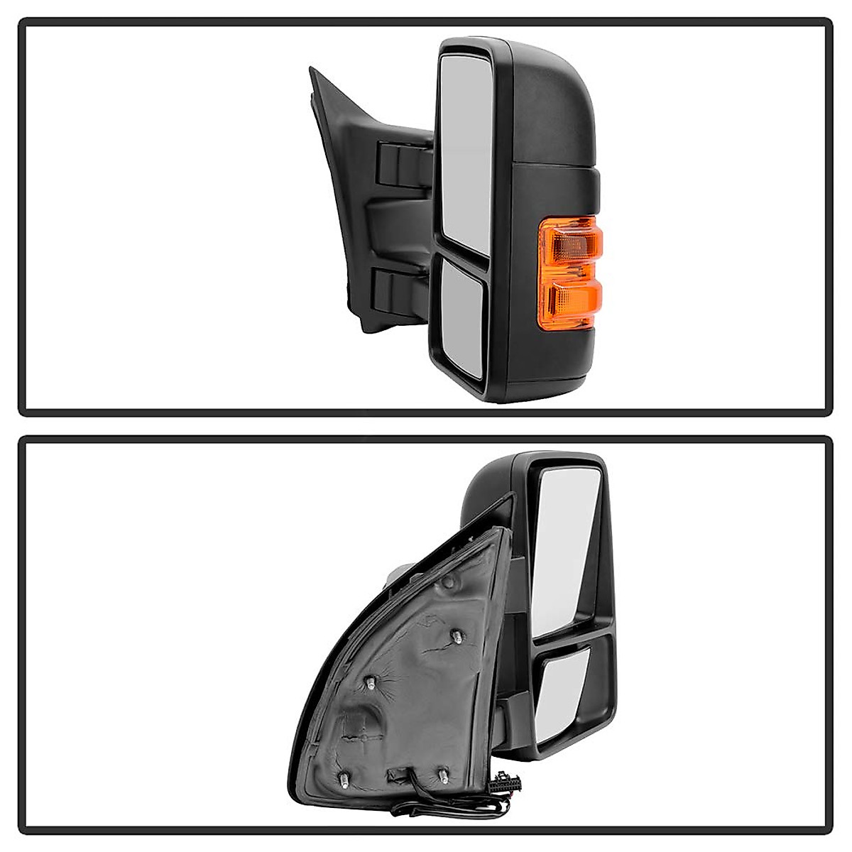 ACANII - Telescoping Manual Non Heat LED Signal Towing Mirror Passenger Side For 2008-2016 Ford F250 / F350 Super Duty