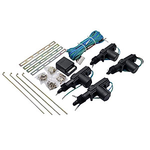 Car Remote Central Locking Kit - MASO 4 Doors Keyless Entry System + Anti-Theft Alarm Immobiliser System with Shock Sensor Universal Fits for All Car