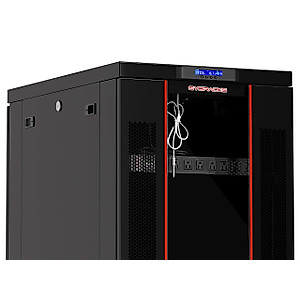 Server Rack - Locking Cabinet - Network Rack Cabinet Enclosure - 42U - Rack Mount - 32 Inch Deep - Server Cabinet - on Wheels - Shelf - Cooling Fan - Thermostat - Sysracks - SRF