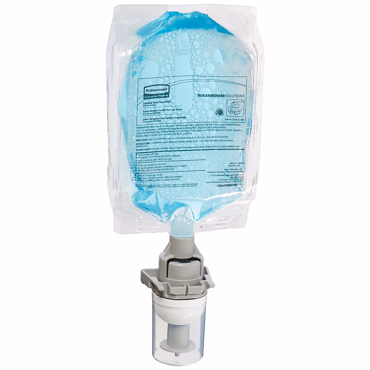 Rubbermaid Commercial Products Flex Moisturizing Foam Hand Soap Refill, 500mL, Green Seal Certified, Compatible with RCP's Flex Dispensers, for Restrooms/Bathrooms in Schools/Gyms/Offices