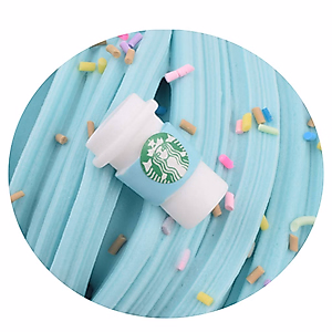 Blue Latte Butter Slime,Coffe Cup Scented Slime,Strechy Non-Sticky, Stress Relief Toy for Girls and Boys