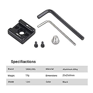 SMALLRIG Cold Shoe Mount Adapter with 1/4’’ Thread Hole for Camera and Camcorder Rigs – 1241