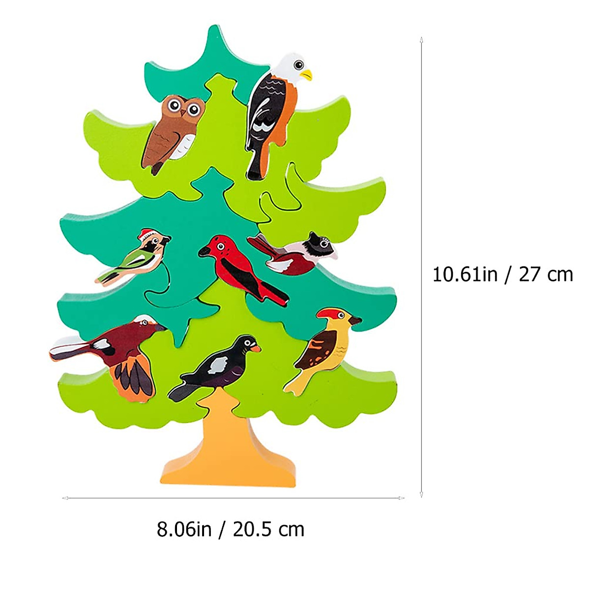 TOYANDONA 1 Set of Baby 3D Jigsaw Puzzle Wooden Tree Bird Shaped Montessori Toy Educational Preschool Learning Toys for Infant Toddlers Boys Girls