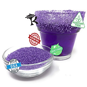 Snowy River Cocktail Sugar & Edible Glitter Pack - Naturally Colored Beverage Rimming Sugar for Cocktails, Margaritas, Drinks, 4oz Sugar & 4g Glitter (Purple)