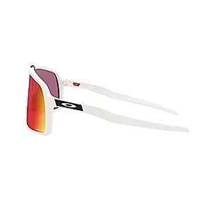 Oakley Men's Oo9406 Sutro Rectangular Sunglasses, Matte White/Prizm Road, 37 mm