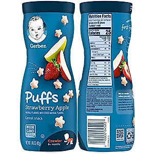 Gerber Graduates Apple Strawberry, Banana, Sweet Potato, Blueberry Puffs /pack of 4 1.48oz