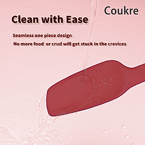 Silicone Spatula Set of 5,High Temperature Resistant, Food Grade Silicone, Dishwasher Safe, for Baking, Cooking (Pure Red)