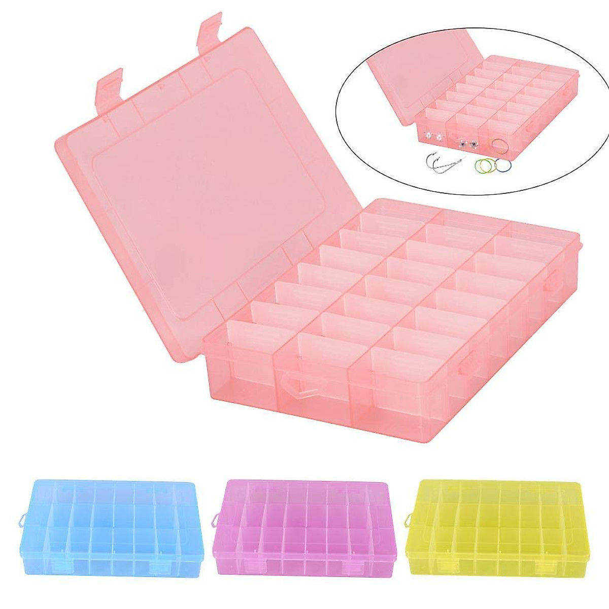 Plastic Storage Box, 4 Plastic Storage Box Plastic Storage Container Plastic Beads Rings Earrings[4pcs]