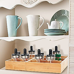 Fabsome Bamboo Drawer Organizer Box Set, 5 Individual Storage Containers for Makeup Utensil, Drawer Organization for Kitchen, Vanity, Dresser, Pantry, Garage, Office