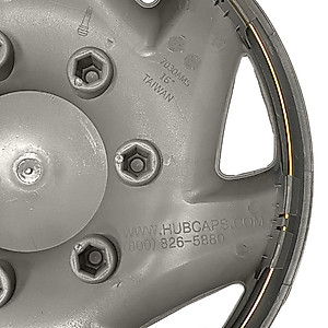 Hubcaps.com - Premium Quality 16" Silver Hubcaps/Wheel Covers fits Ford Van, One-Piece Heavy Duty Construction (Set of 4)