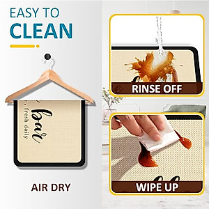 FUMAX Coffee Mat, Quick Drying Mat for Kitchen Counter, Hide Stain Absorbent Rubber Backed Coffee Bar Mat, Coffee Bar Accessories Coffee Maker Mat Fit Under Coffee Maker Machine Pot Espresso, 12*20IN