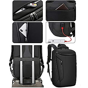 HuaChen Anti-Theft Travel Backpack,Water-Resistant 15.6 Inch Laptop Bag (MR01_Black)