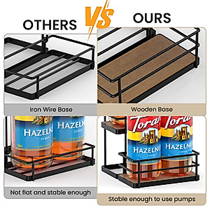 THYGIFTREE Coffee Syrup Rack Organizer 4 Bottles Syrup Holder Stand for Coffee Bar 2-Tier Syrup Storage Shelves for Dressing for Kitchen Coffee Station