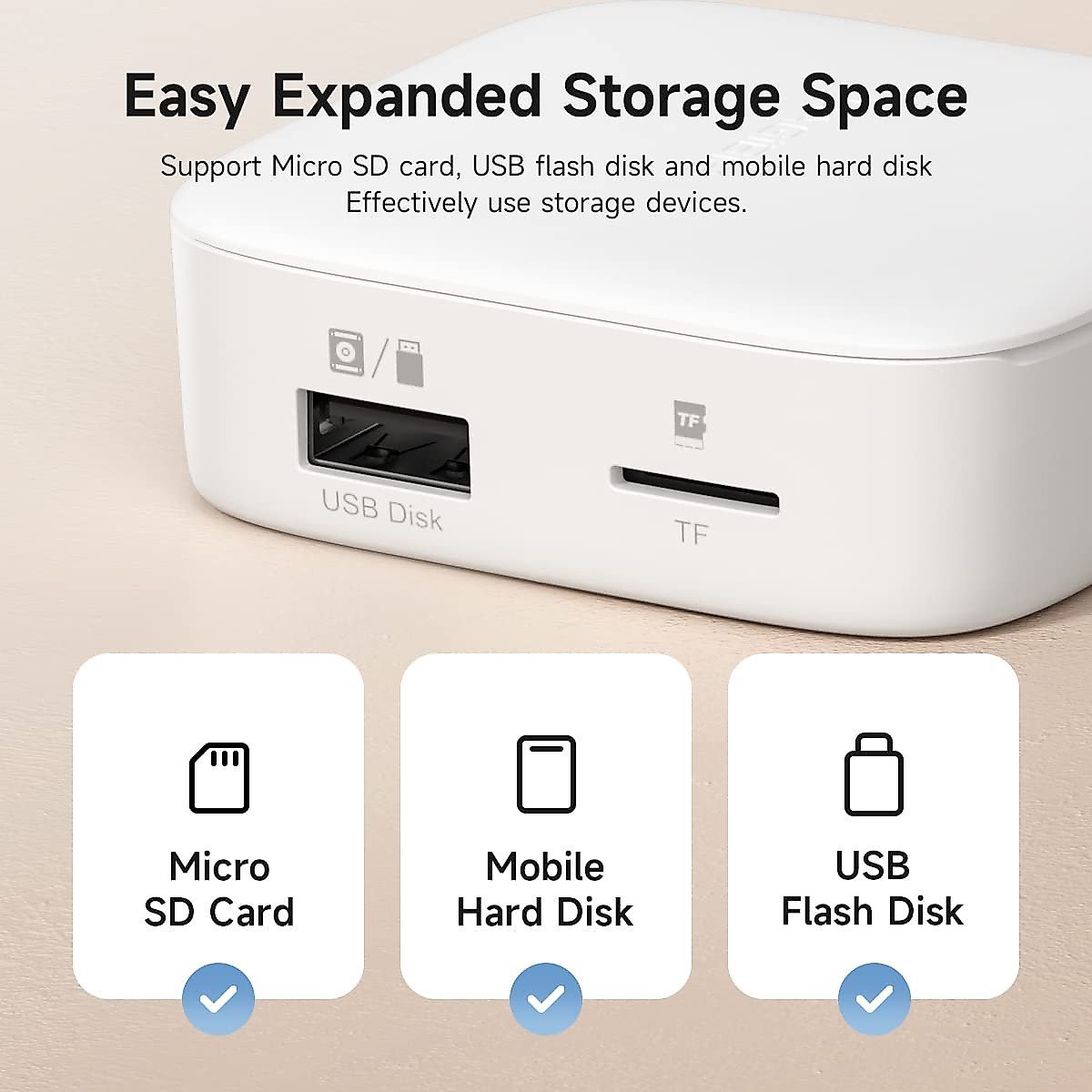 Hagibis Phone Backup Device Cube Auto Backup Photo Storage Photo Stick Picture Video Memory USB Backup Stick for iPhone 15 14 13 12 11 XS Pro Max Mini SE, iPad Pro/Mini, Samsung, Android and Tablet