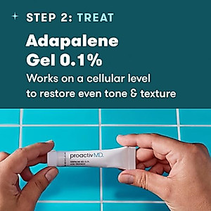 ProactivMD Adapalene Gel Acne Kit - with Adapalene Gel Acne Treatment, Green Tea Face Cleanser, and Moisturizer with Hyaluronic Acid- 30 Day Kit