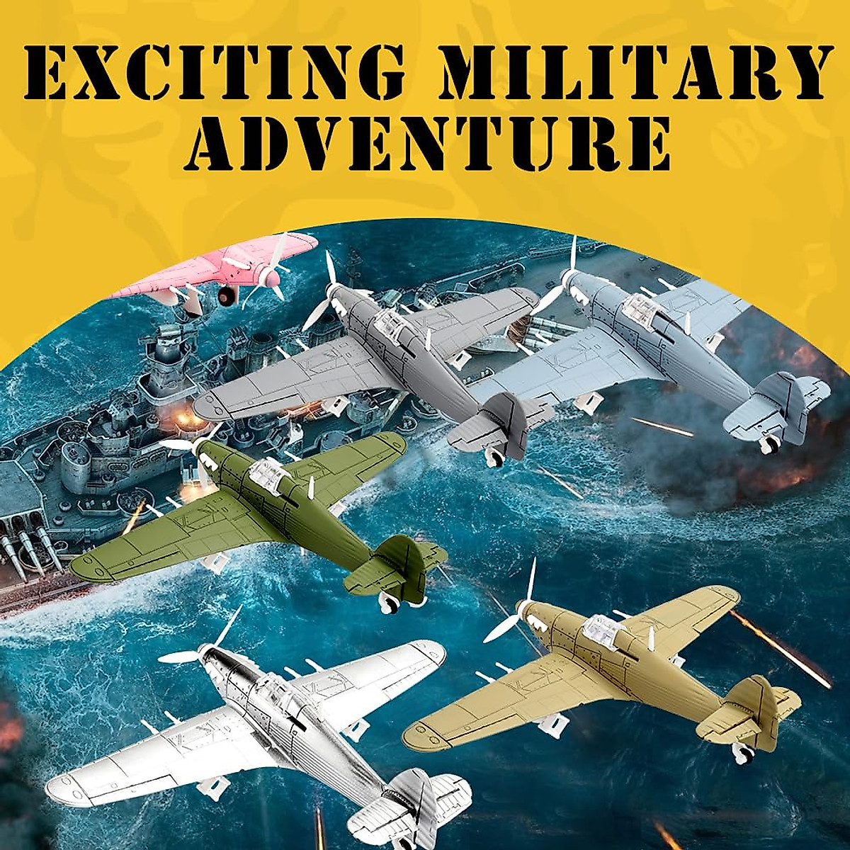 ViiKONDO 1/48 WWII UK Hurricane Fighter British Aircraft Military Warplane Model Building Kit DIY Assembly Jet Toy Airplane (01)