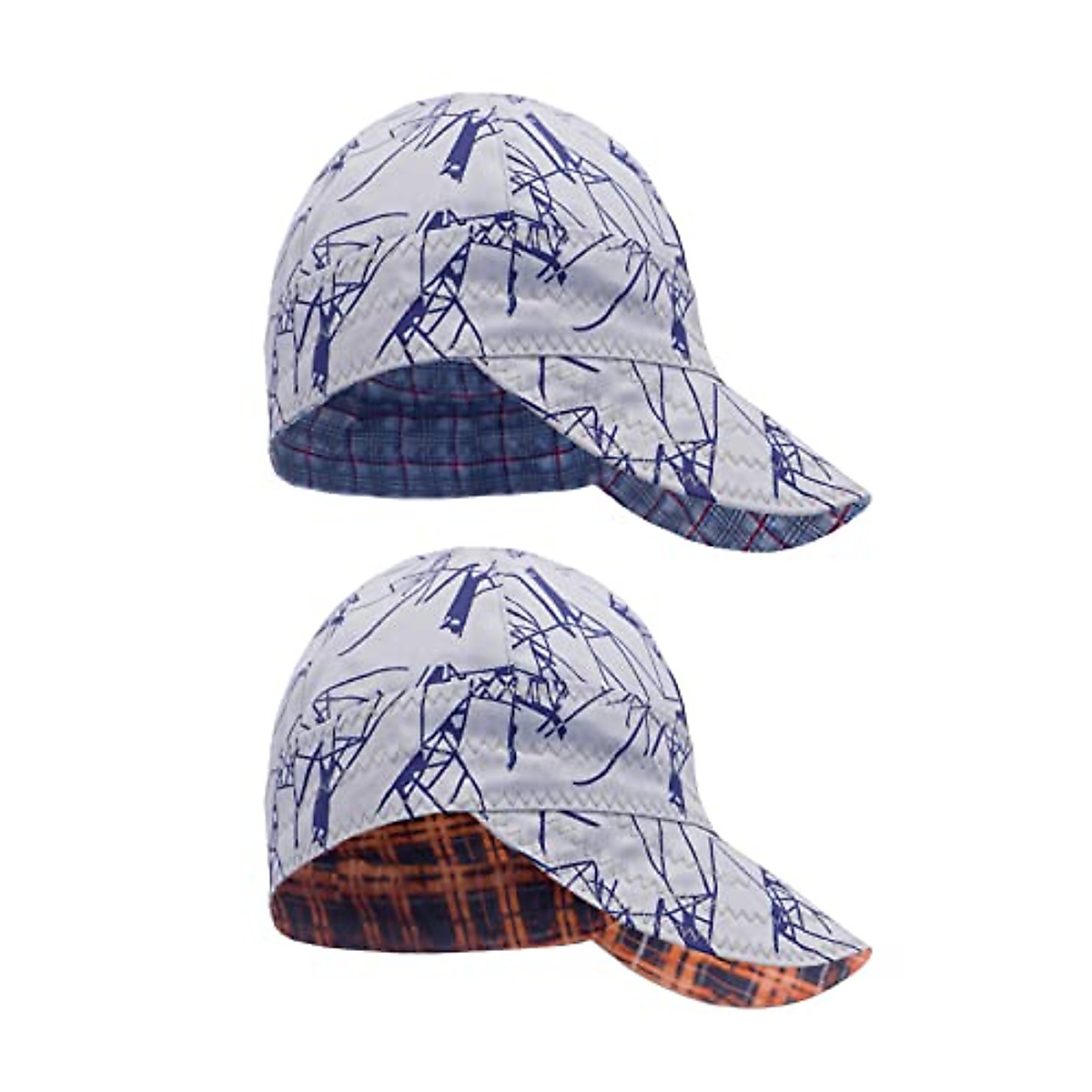 BOCOMAL 2 Pack Welding Cap CAT2 Flame Resistant Midweight 6 Pannel Welder Hats 7 3/8