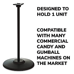 Gumball Machine for Kids - Vending Machine with Metal Stand & Cylinder Globe - Bubble Gum Blue Vending Machine and Black Metal Stand Bundle - Coin Gumball Machine