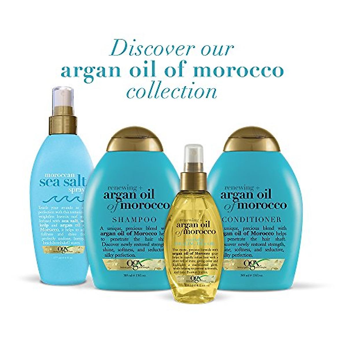 OGX Argan Oil of Morocco Hair-Texturizing Sea Salt Spray, Curl-Defining Leave-In Hair Styling Mist for Tousled Beach Waves and Textured Hold, Paraben-Free, Sulfate Surfactants-Free, 6 fl oz