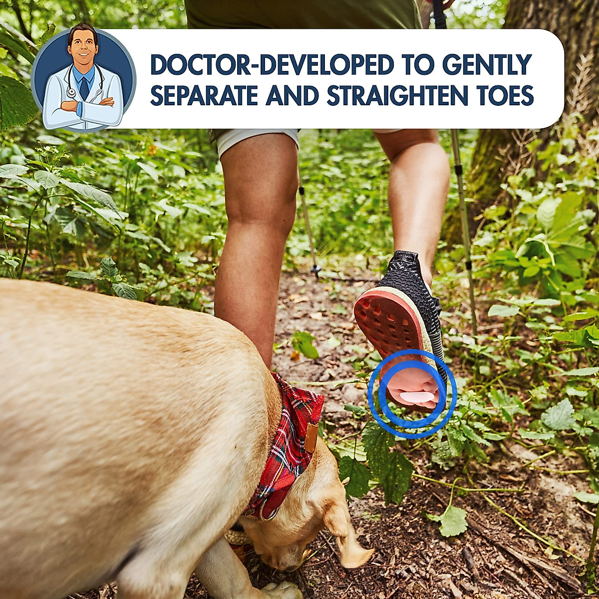 Dr. Frederick's Original Hammer Toe Gels - 2 Pairs - Hammer Toe Support Crest for Women & Men - Joint Realign - Cushion, Support & Temporary Splint - Crooked, Claw, Toe Brace - White - 1 Loop Design