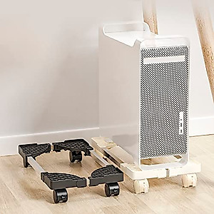 Deston Computer Tower Stand CPU Rolling Cart, Adjustable Mobile PC Cart Holder, Desktop ATX-Case Rolling Dolly on Casters, Computer Host Stand with Brake Wheels Under Home Office Desk (Black)