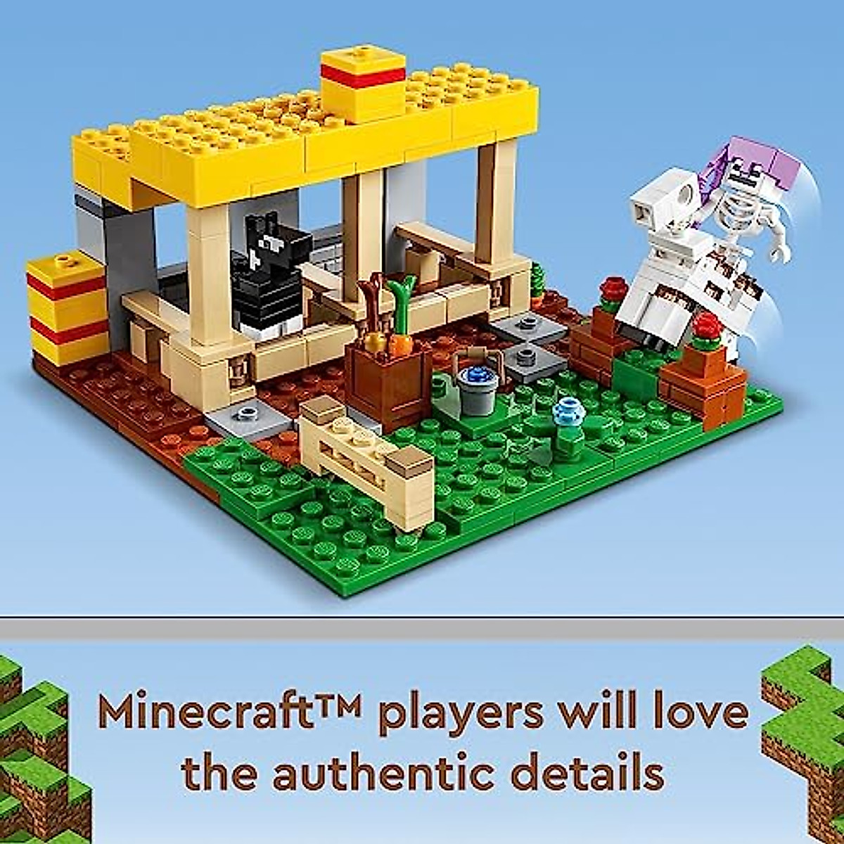 LEGO Minecraft The Horse Stable 21171 Building Kit; Fun Minecraft Farm Toy for Kids, Featuring a Skeleton Horseman; New 2021 (241 Pieces)