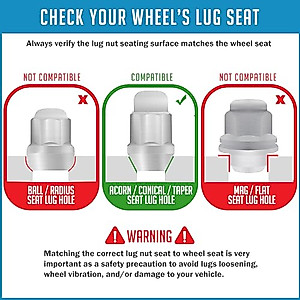 Wheel Accessories Parts 20 Pcs M14x1.5 14x1.5 Thread Bulge Acorn 35mm 1.38" Long Lug Nuts Black Chrome 13/16" 21mm Hex Fits 2010+ Chevy Camaro | Dodge Charger Challenger | 2014+ Ford Mustang