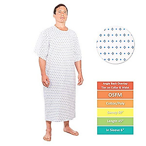 Nobles Deluxe Cut Medical Gown - Blue Splendor Print- Pack of 4