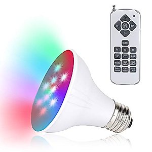COOLWEST 120V LED Spa Lights Bulb 12W RGB Multi Color LED Spa Light with Remote for Most Spa Fixture Hot Tub Spa Inground Pool Bulb Replacement Bulb E26 Base