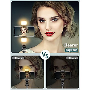 44.9 Inch Selfie Stick with Reinforced Tripod - 2 Fill Lights, Tupwoon Extendable & Portable Phone Tripod with Remote, Compatible with iPhone 14 Pro Max/13/12/11 Samsung Android