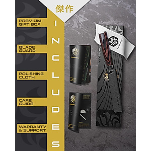 KESSAKU Offset Bread Deli Serrated Knife - 8 inch - Samurai Series - Razor Sharp Kitchen Knife - Forged 7Cr17MoV High Carbon Stainless Steel - Wood Handle with Blade Guard