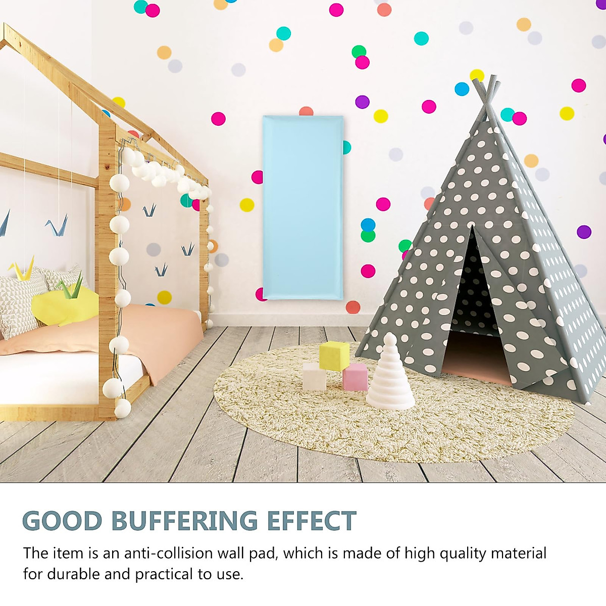 DECHOUS 3D Anti-Collision Wall Padding for Kids, 5Pcs Upholstered Wall Panels, Peel and Stick Headboard Panels Nursery Playroom Soft Wall Padded for Kids Room Wall Protection