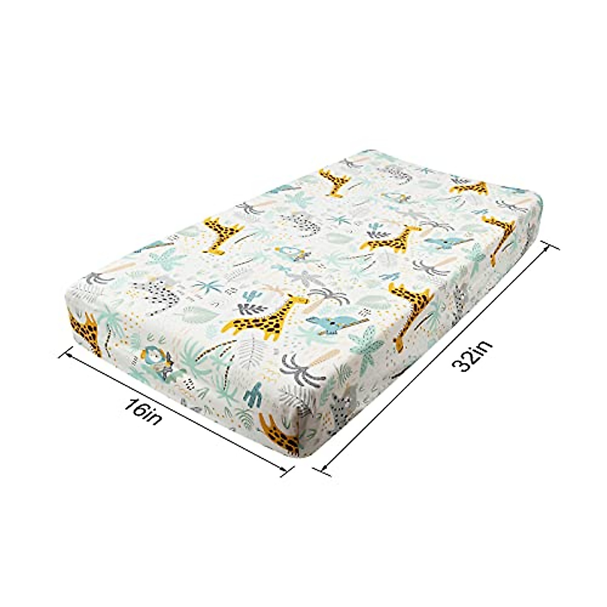 Babygoal Changing Pad Covers 100% Organic Cotton-Unisex Diaper Change Table Sheets for Baby Girls and Boys-Fits Changing Pads and Cradle Mattress 32"x16"x6" 2CNTW21-B