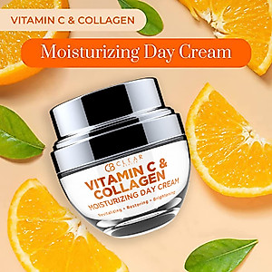Clear Beauty Vitamin C & Collagen Daily Face Moisturizer - Dermatologist Tested, Moisturizing & Firming, Anti-Aging, Cruelty-Free Korean Skincare, All Skin Types - 1.69 oz
